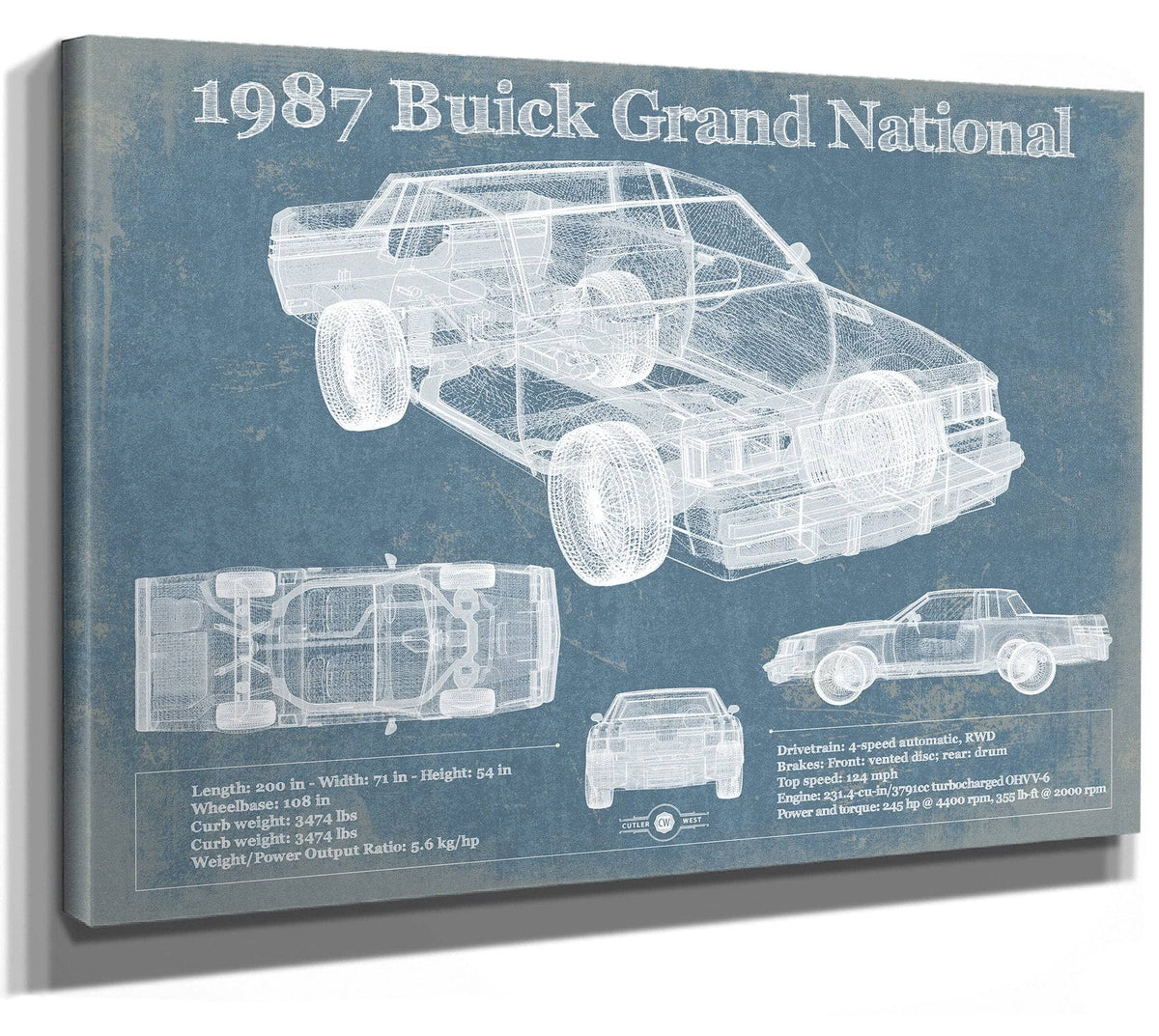 1987 Buick Regal Grand National GNX Vintage Art by Cutler West
