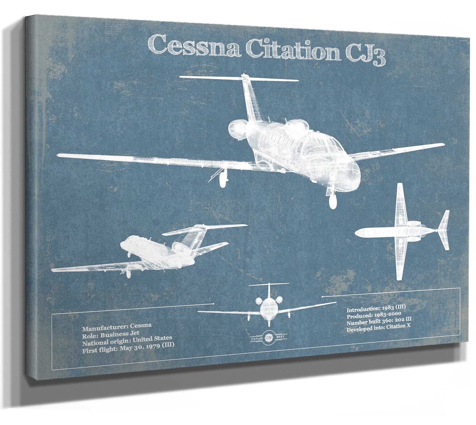 Cessna Citation CJ3 Original Art by Cutler West