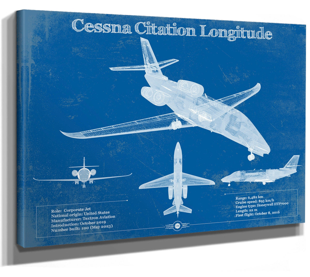 Cessna Citation Longitude Original Art by Cutler West