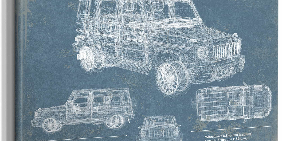 Mercedes Benz G63 AMG (2019) Blueprint Vintage Auto Art by Cutler West