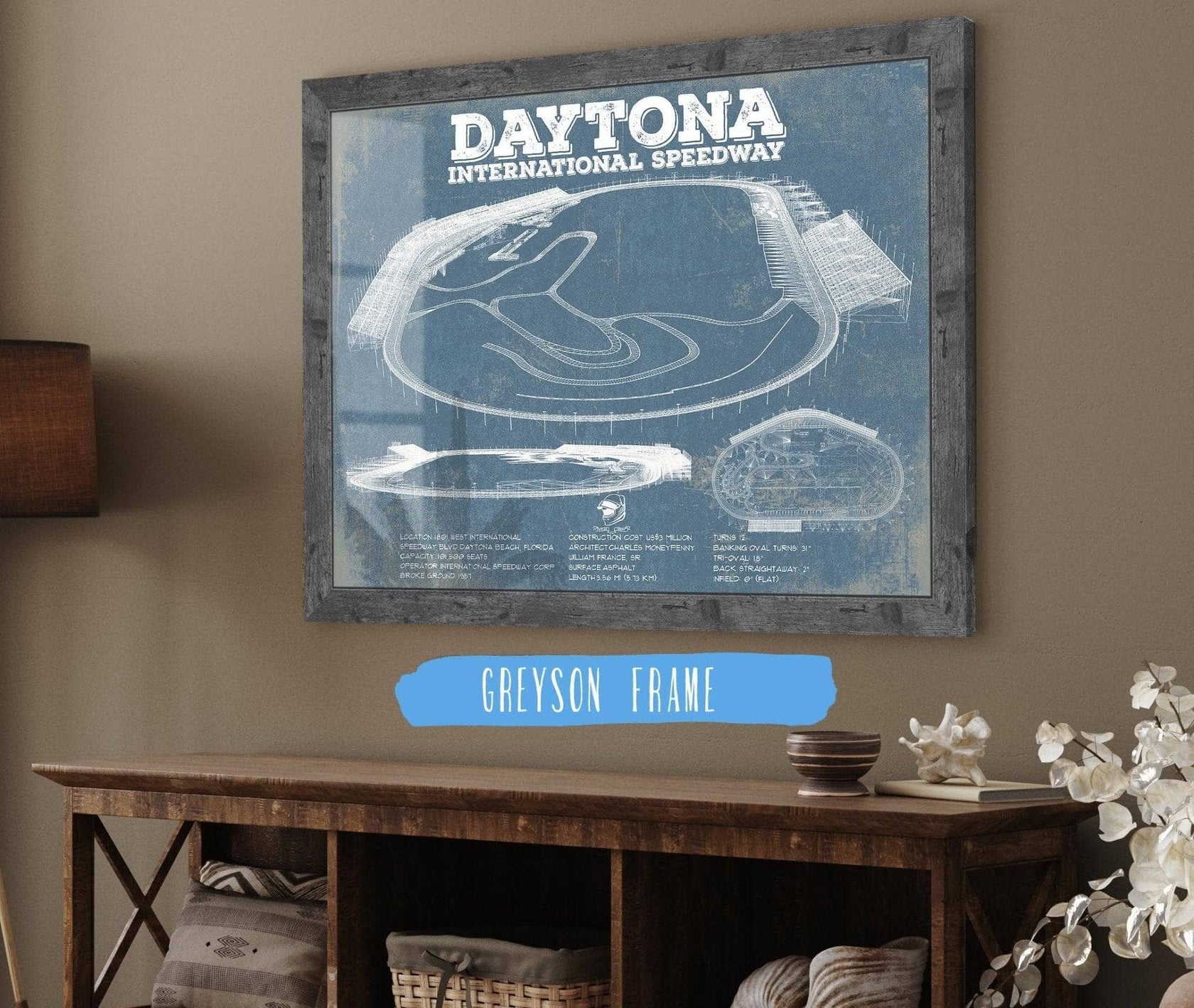 Daytona International Speedway Blueprint NASCAR Race Track Art by ...