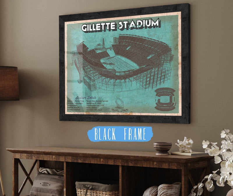 New England Patriots Gillette Stadium Seating Chart - Vintage Football ...