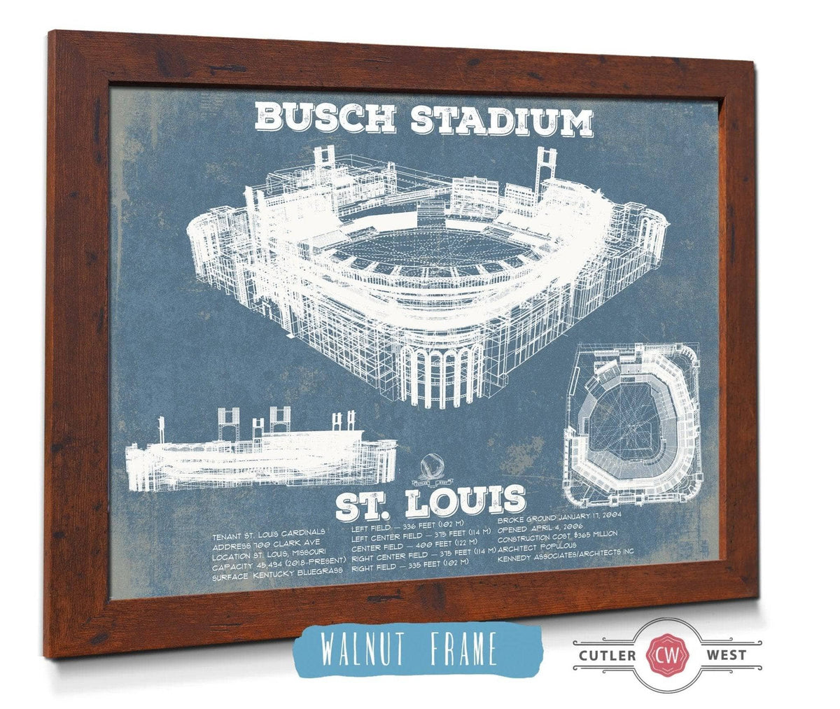 St Louis Cardinals Busch Stadium Vintage Baseball Art by Cutler West